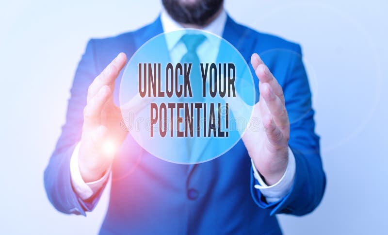 Handwriting Text Writing Unlock Your Potential. Concept Meaning Release ...