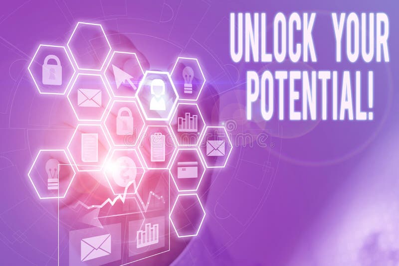 Handwriting Text Writing Unlock Your Potential. Concept Meaning Release ...