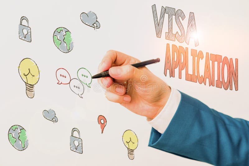 Handwriting Text Writing Visa Application. Concept Meaning an Process ...