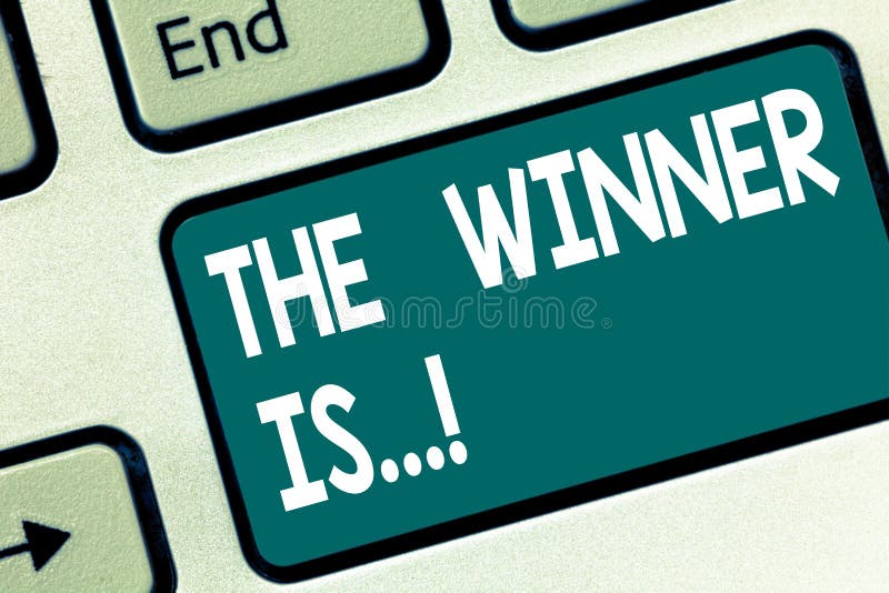 Handwriting Text Writing the Winner is . Concept Meaning Announcing Who ...
