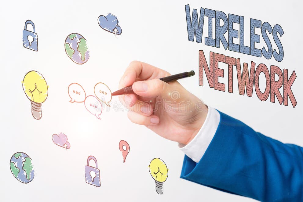 Handwriting Text Writing Wireless Network. Concept Meaning Computer ...