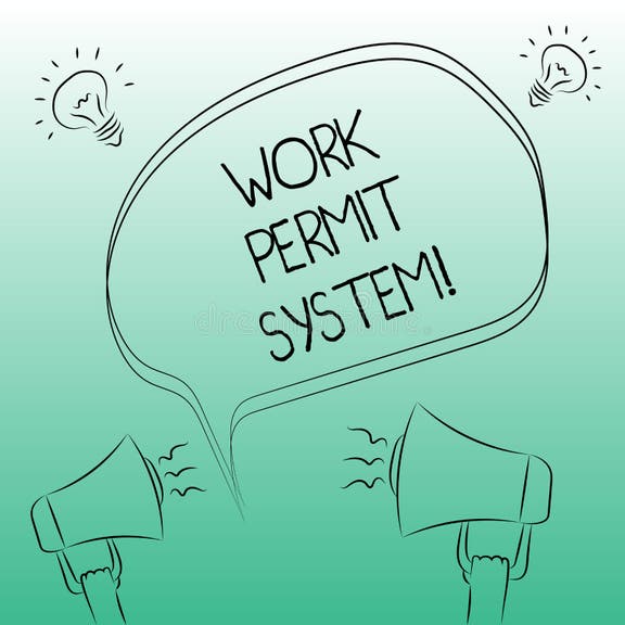 Handwriting Text Writing Work Permit System. Concept Meaning Formal ...