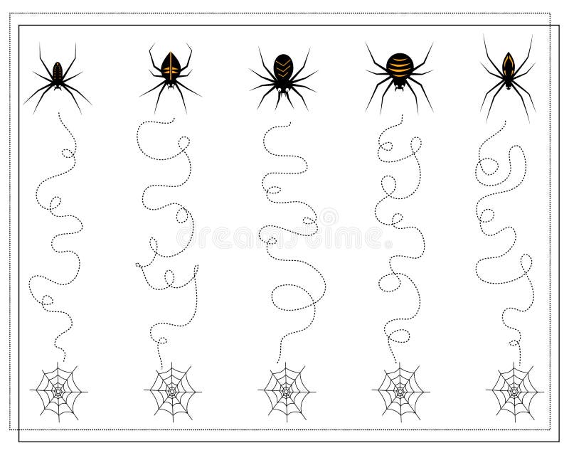 Handwriting Training Game for Kids, from Point To Point, Spiders Go ...