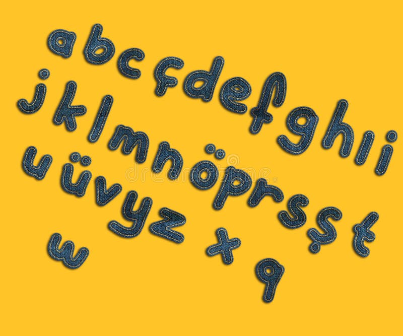 Handwriting Turkish Alphabet Letters with Jean Texture Stock ...