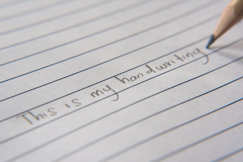 Handwriting Using Pencil on a Paper Stock Photo - Image of paper, draw ...