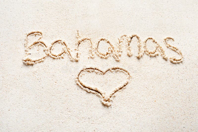 Bahamas in the Sand stock photo. Image of letters, point - 37128108