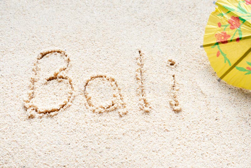 Handwriting words `Bali` stock image. Image of resort - 173646419