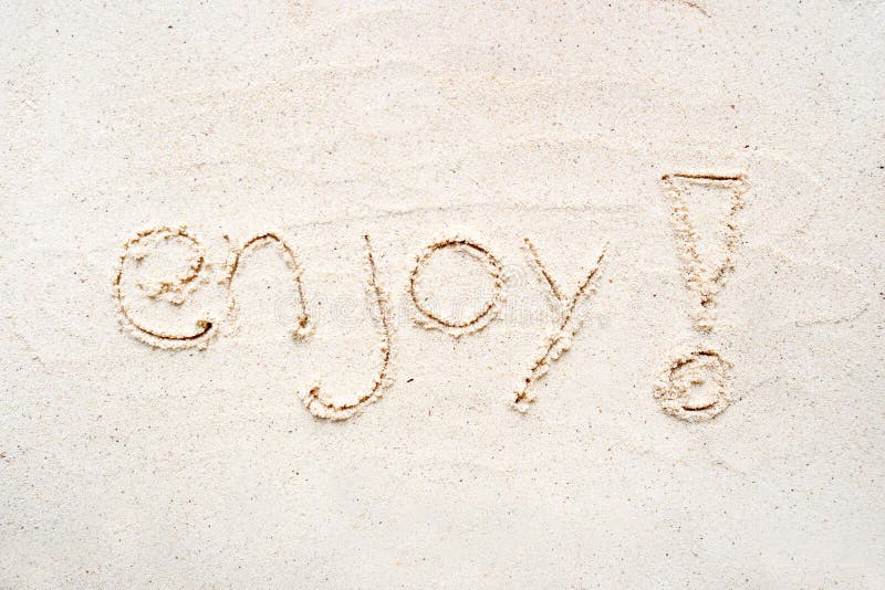 Handwriting words `Enjoy` stock photo. Image of ocean - 173450284