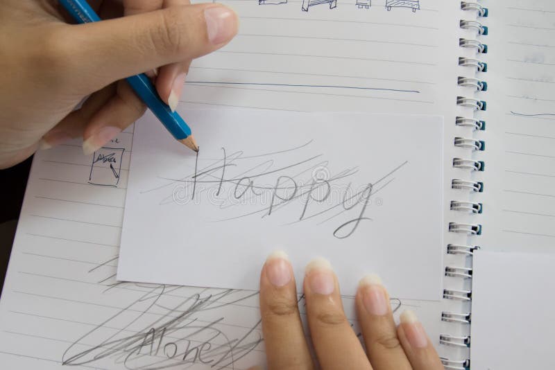 Handwriting Words Feelings Not Happy Stock Photo - Image of true, love ...