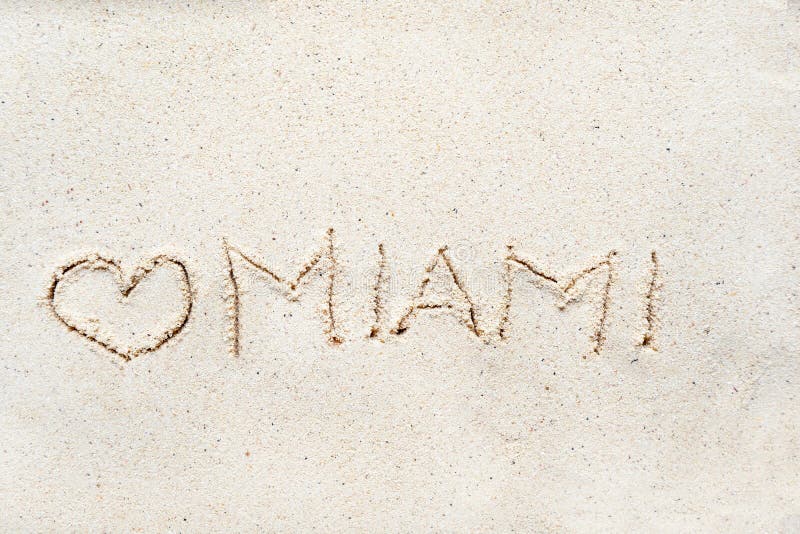 Handwriting words `Miami` stock image. Image of nature - 172957223