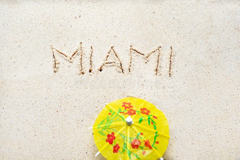 Handwriting words `miami` stock photo. Image of nature - 172958334