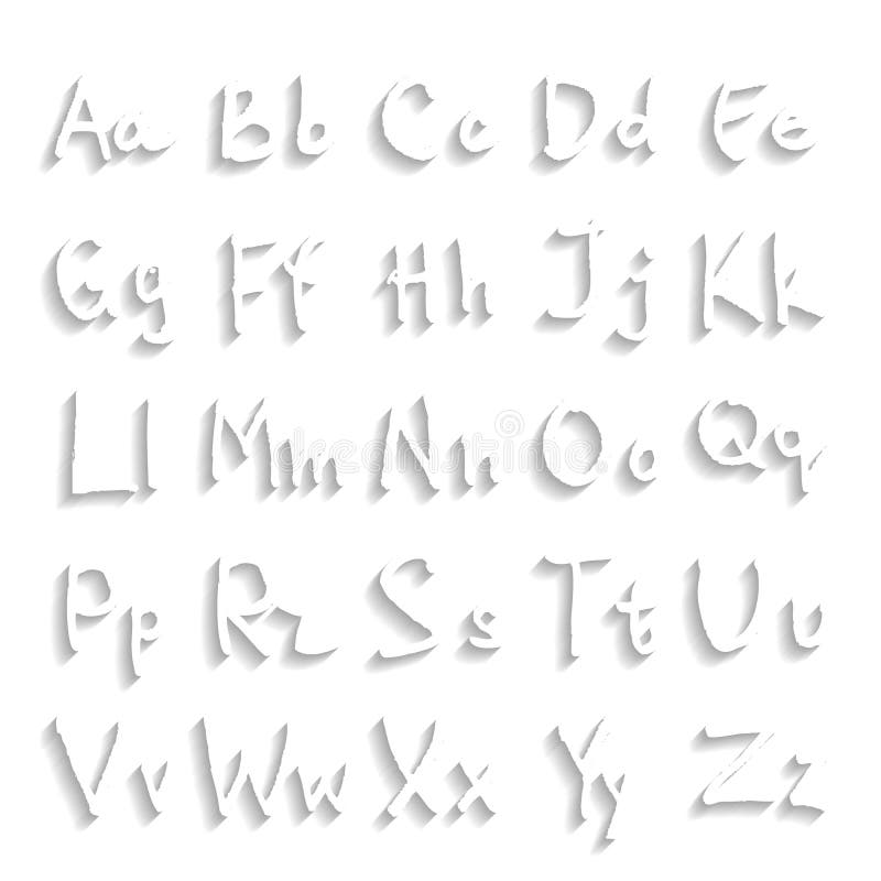 Handwritten ABC Alphabet with Leaf Stock Vector - Illustration of plant ...