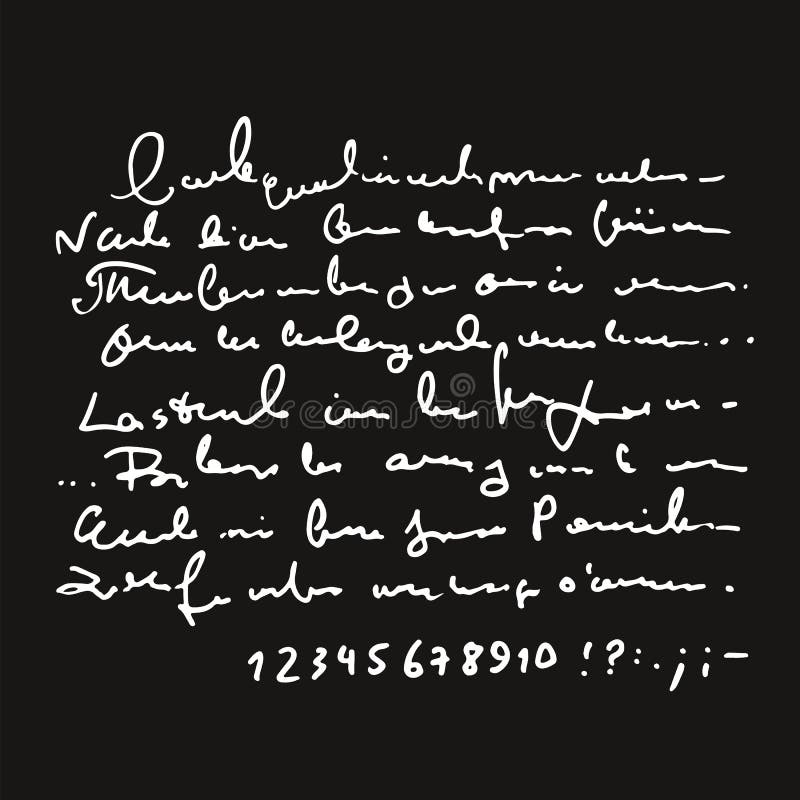 Handwritten Abstract Text Illustration, Vector Monochrome Script ... Handwritten Abstract Text Illustration, Vector Monochrome Script ...