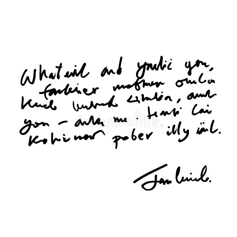 Handwritten Abstract Text Illustration, Vector Script Background Stock ...