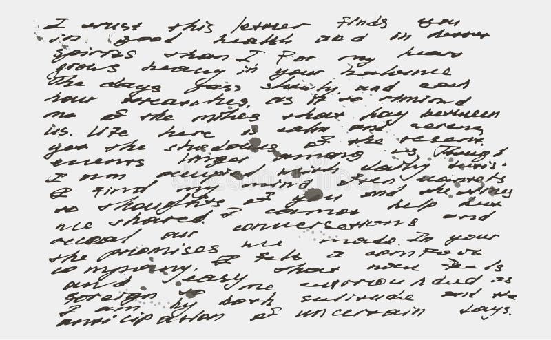 Handwritten Abstract Text Pattern on Isolated Background. Monochrome ...