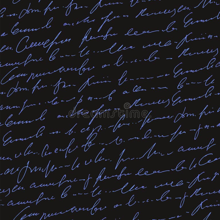 Handwritten Abstract Text Seamless Pattern, Cursive Script Background ...
