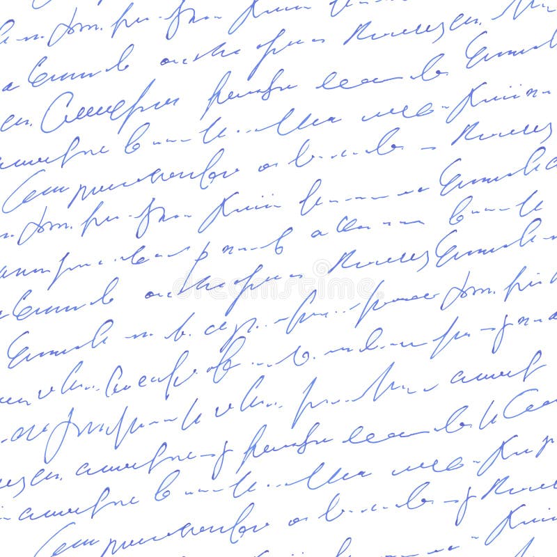 Handwritten Abstract Text Seamless Pattern, Cursive Script Background ...