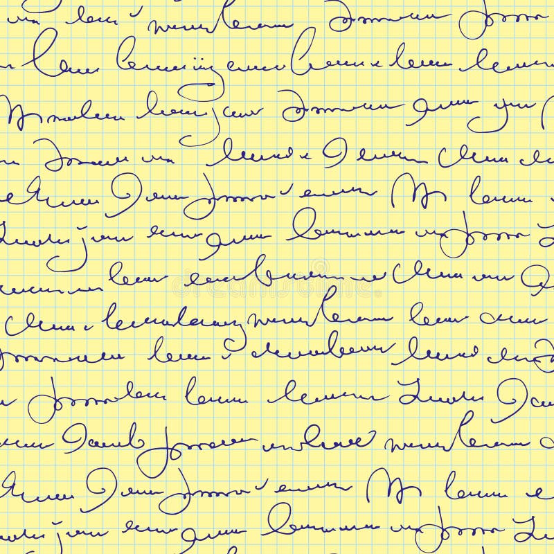 Handwritten Abstract Text Seamless Pattern Stock Vector - Illustration ...