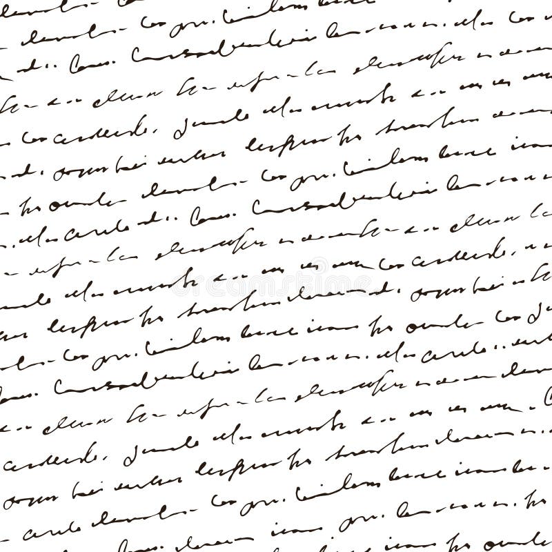 Handwritten Abstract Text Seamless Pattern Vector Monochrome Script