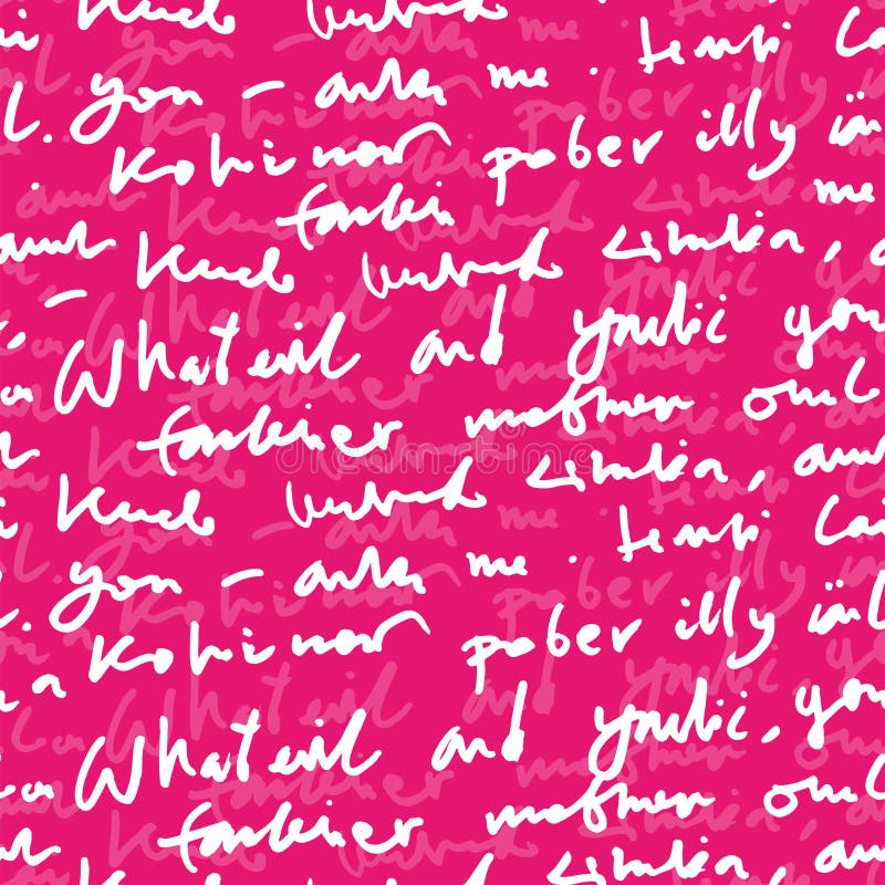 Handwritten Abstract Text Seamless Pattern, Vector Script Background ... Handwritten Abstract Text Seamless Pattern, Vector Script Background ...