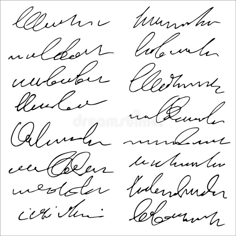 Handwritten Abstract Text, Vector Cursive Script, Imitation of Hand ...