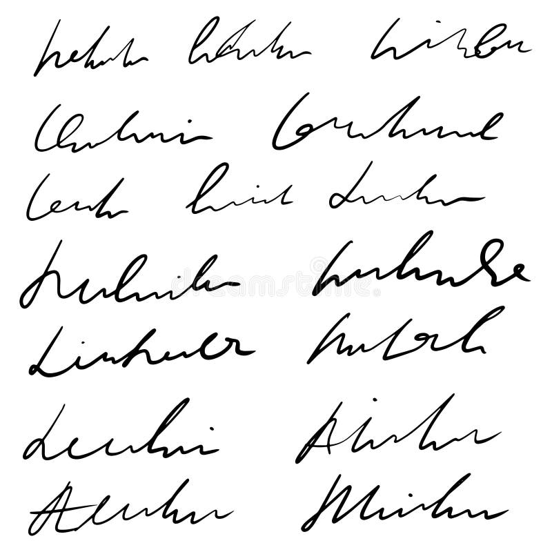 Handwritten Abstract Text, Vector Cursive Script, Imitation of Hand ...