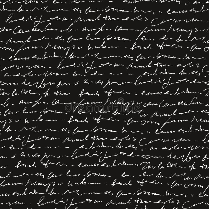 Handwritten Abstract Text Vector Seamless Pattern Stock Vector ...
