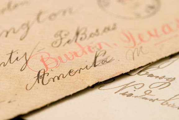 Handwritten Address on Envelope Stock Image - Image of envelope, postal ...