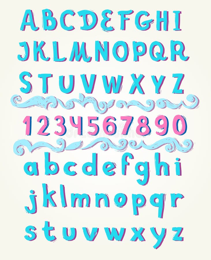 Handwritten alphabet stock vector. Illustration of element - 57068641