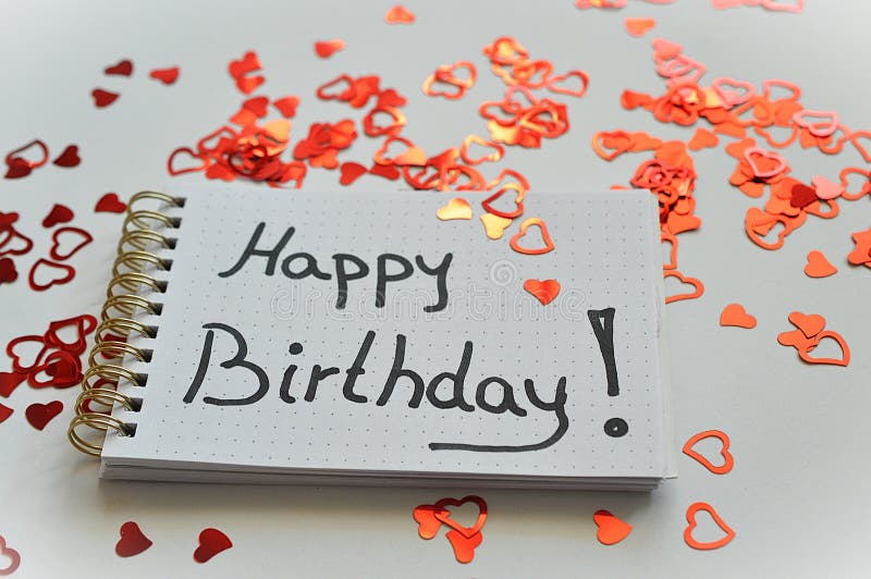 Happy Birthday Write in Notepad Stock Illustration - Illustration of ...