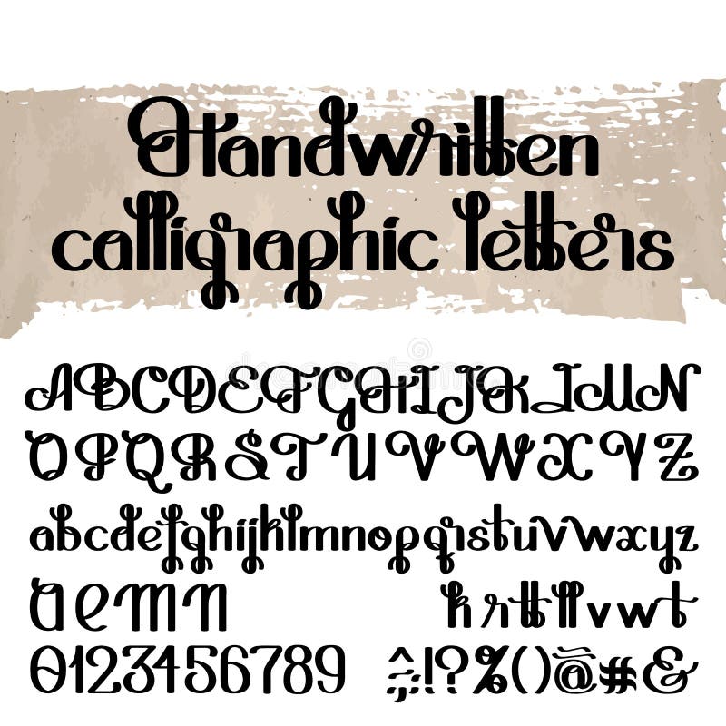 Handwritten Calligraphic Script Stock Vector - Illustration of isolated ...