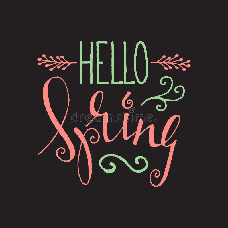 Handwritten Calligraphic Spring Lettering Stock Vector - Illustration ...