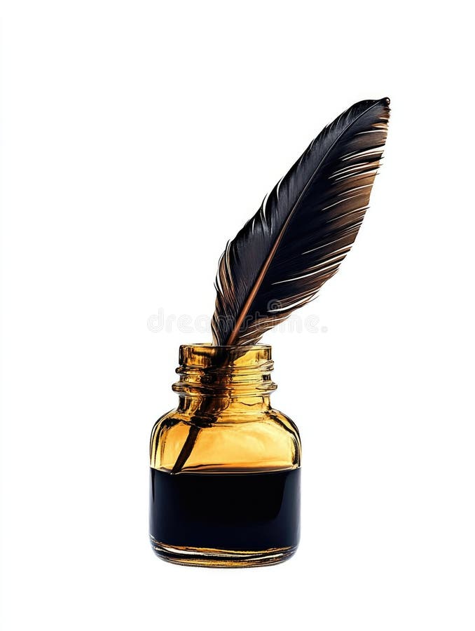 Ink Bottle with Quill stock photo. Image of writing - 363695126