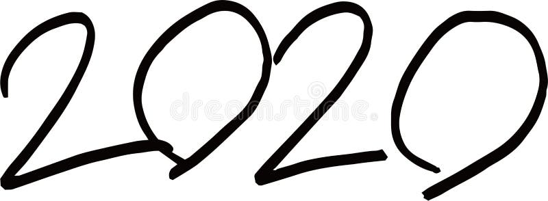 Handwritten 2020 Character Illustration Stock Vector - Illustration of ...