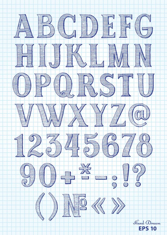 Handwritten character set stock vector. Illustration of bold - 49493830