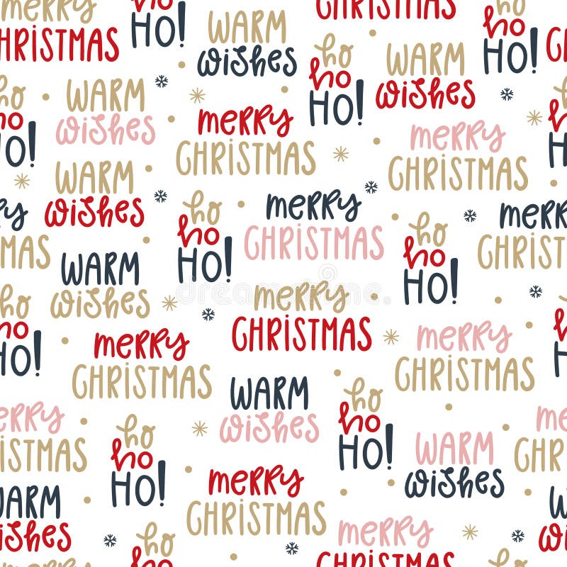 Handwritten Christmas Lettering Seamless Pattern Stock Vector ...