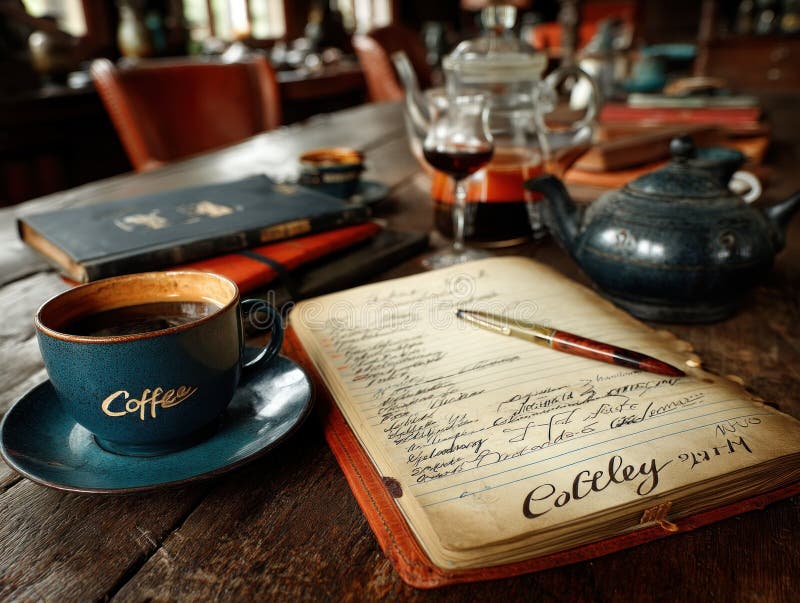 A Handwritten Coffee List on a Notepad Showing Different Coffee ...