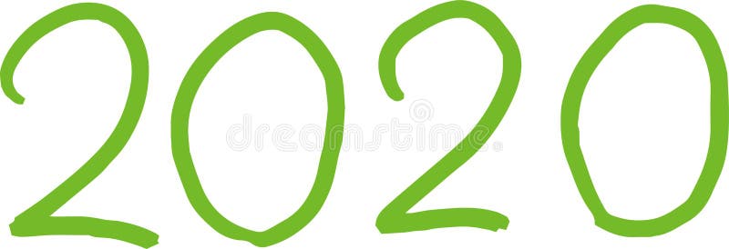 Handwritten Colorful 2020 Character Illustration Stock Vector ...