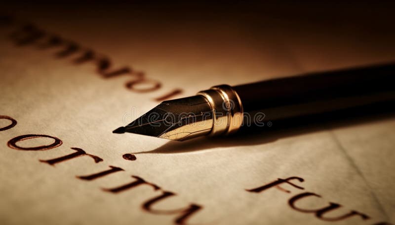 Handwritten Contract Signed with Antique Fountain Pen Generated by AI ...