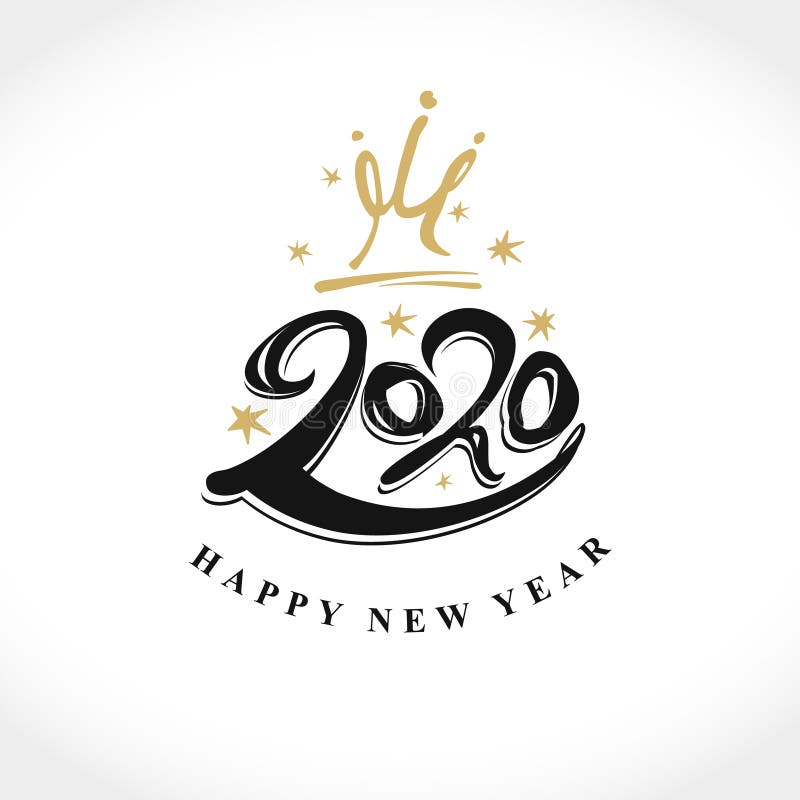 Handwritten 2020 and the Crown and Stars. Stock Illustration ...