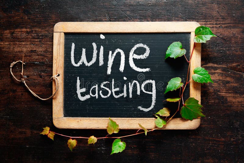 Handwritten Decorative Wine Tasting Sign Stock Image - Image of chalk ...