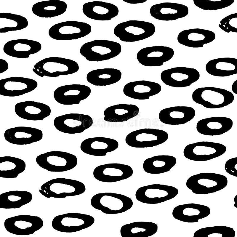 Handwritten Doodle Rounded Shapes Vector Seamless Pattern. Stock Vector ...