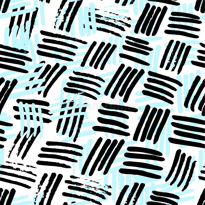 Handwritten Doodles Seamless Pattern. Lines and Shapes. Stock ...