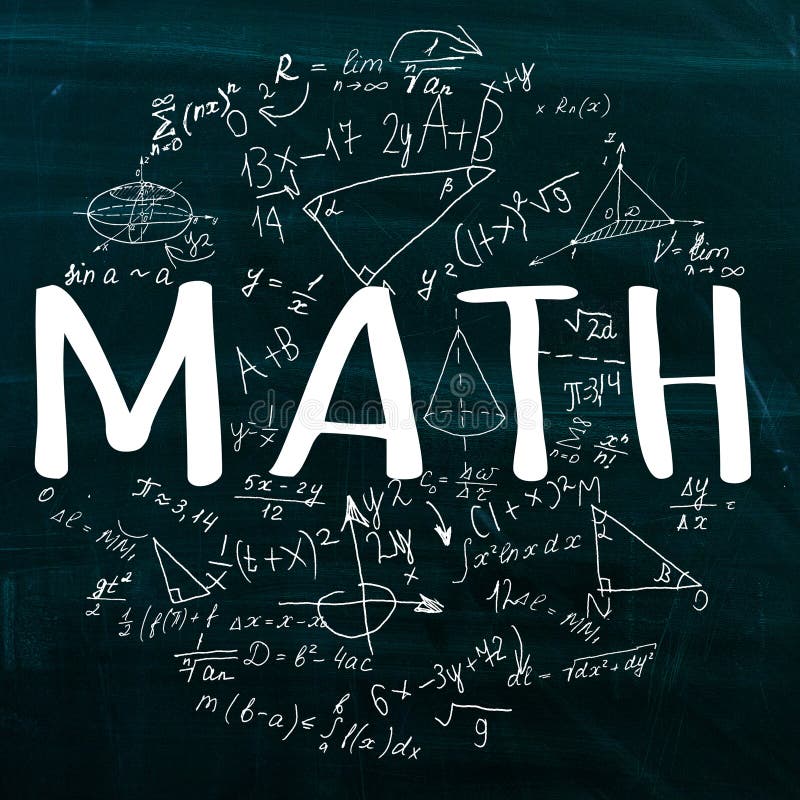 Handwritten Equations on a Green Blackboard Stock Illustration ...