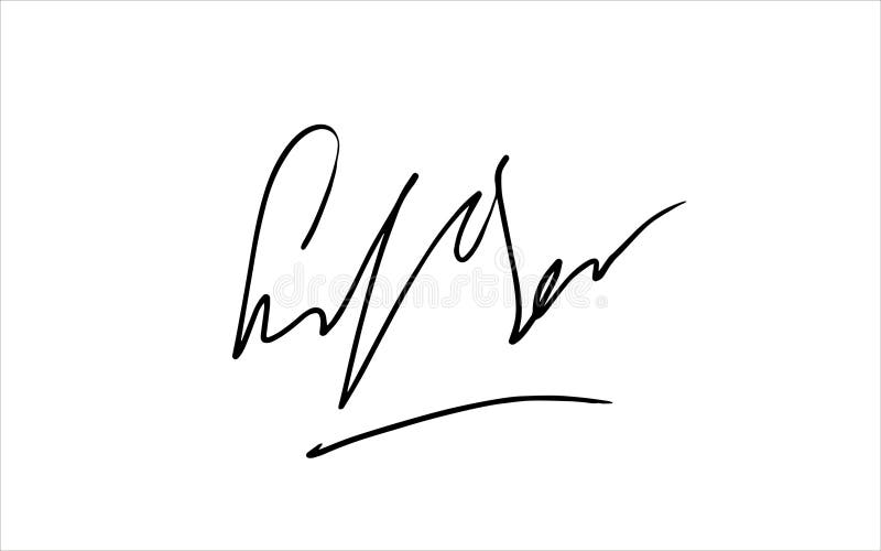 Handwritten Fictitious Signature for Documents. Isolated Vector ...