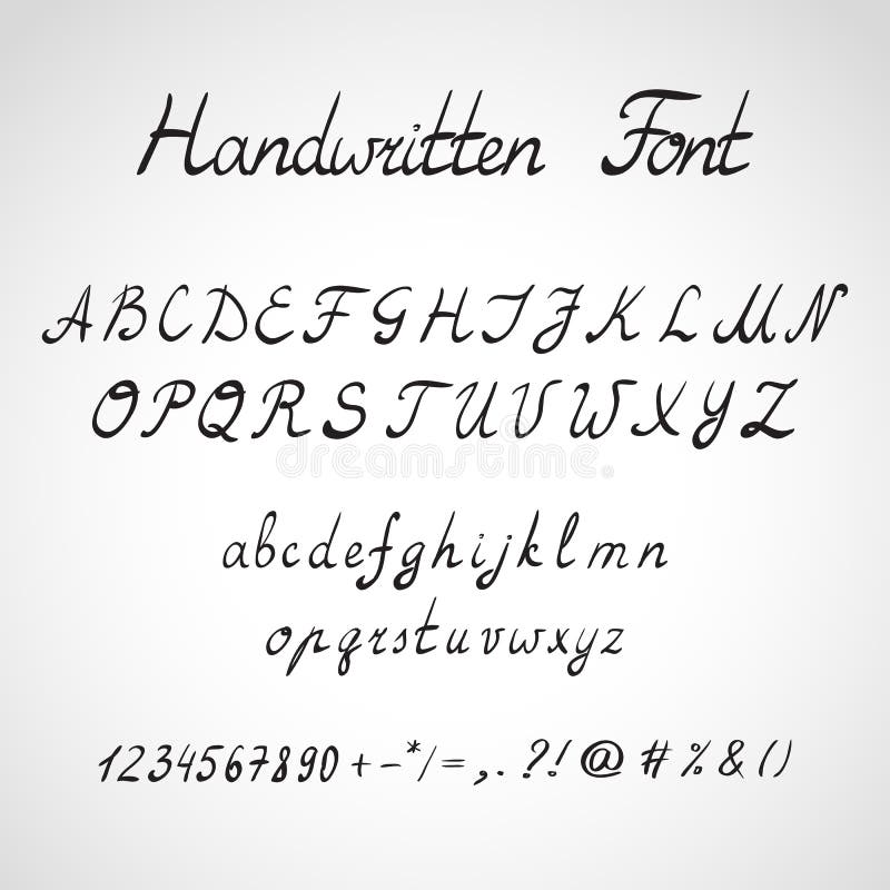Handwritten Font, Ink Style Stock Illustration - Illustration of design ...
