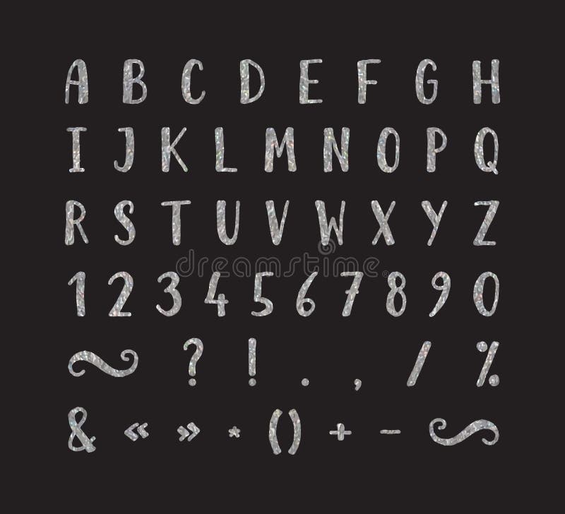 Handwritten Font with Punctuation Marks Stock Vector - Illustration of ...