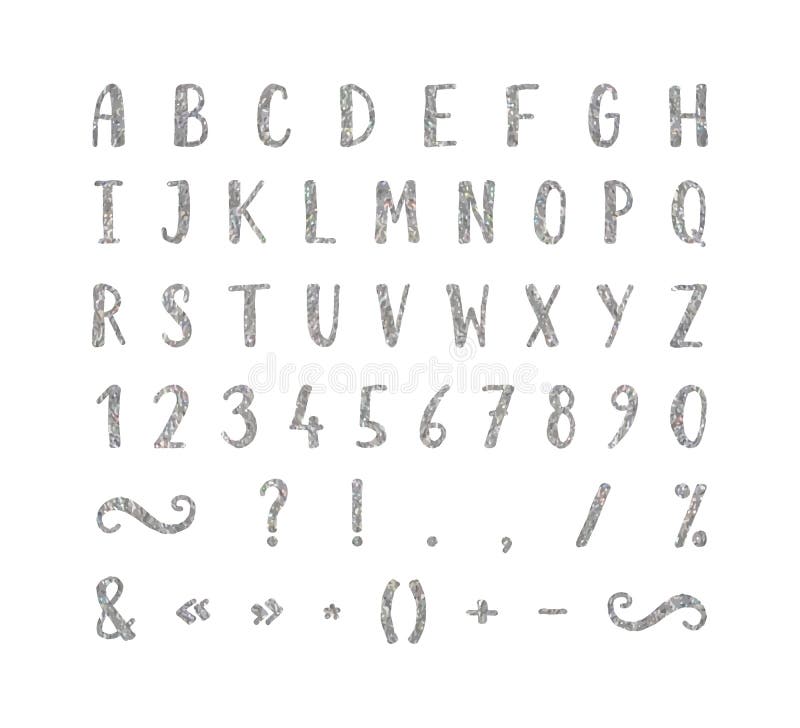 Handwritten Font with Punctuation Marks Stock Vector - Illustration of ...