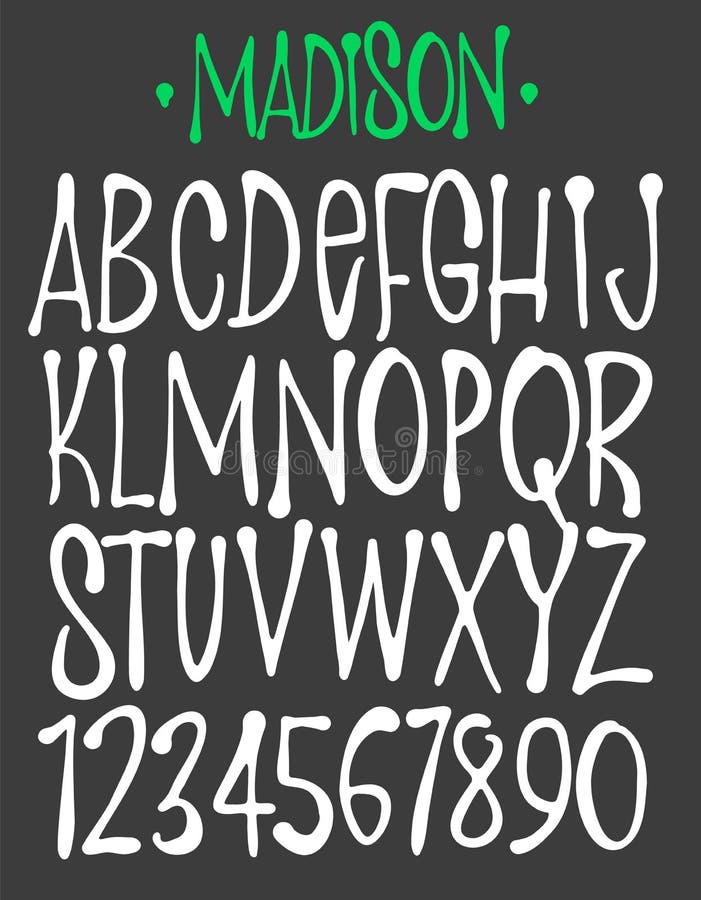 Handwritten Font, Typography Vector Illustration Stock Vector ...