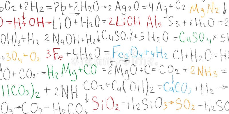 Handwritten Formulas Background.School Background in Chemistry .Letters ...